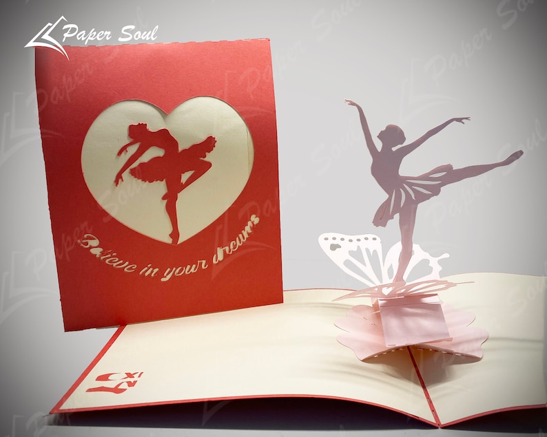 Ballerina Pop up Card Template Ballerina Birthday Card - Etsy