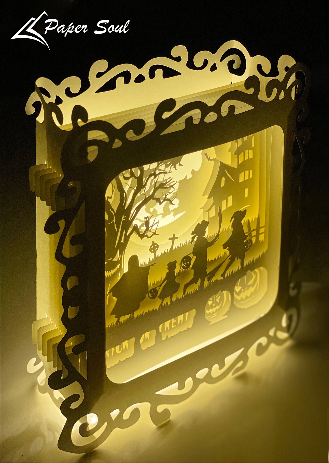 Halloween Shadow Box Svg File for Cricut Halloween Light Box | Etsy