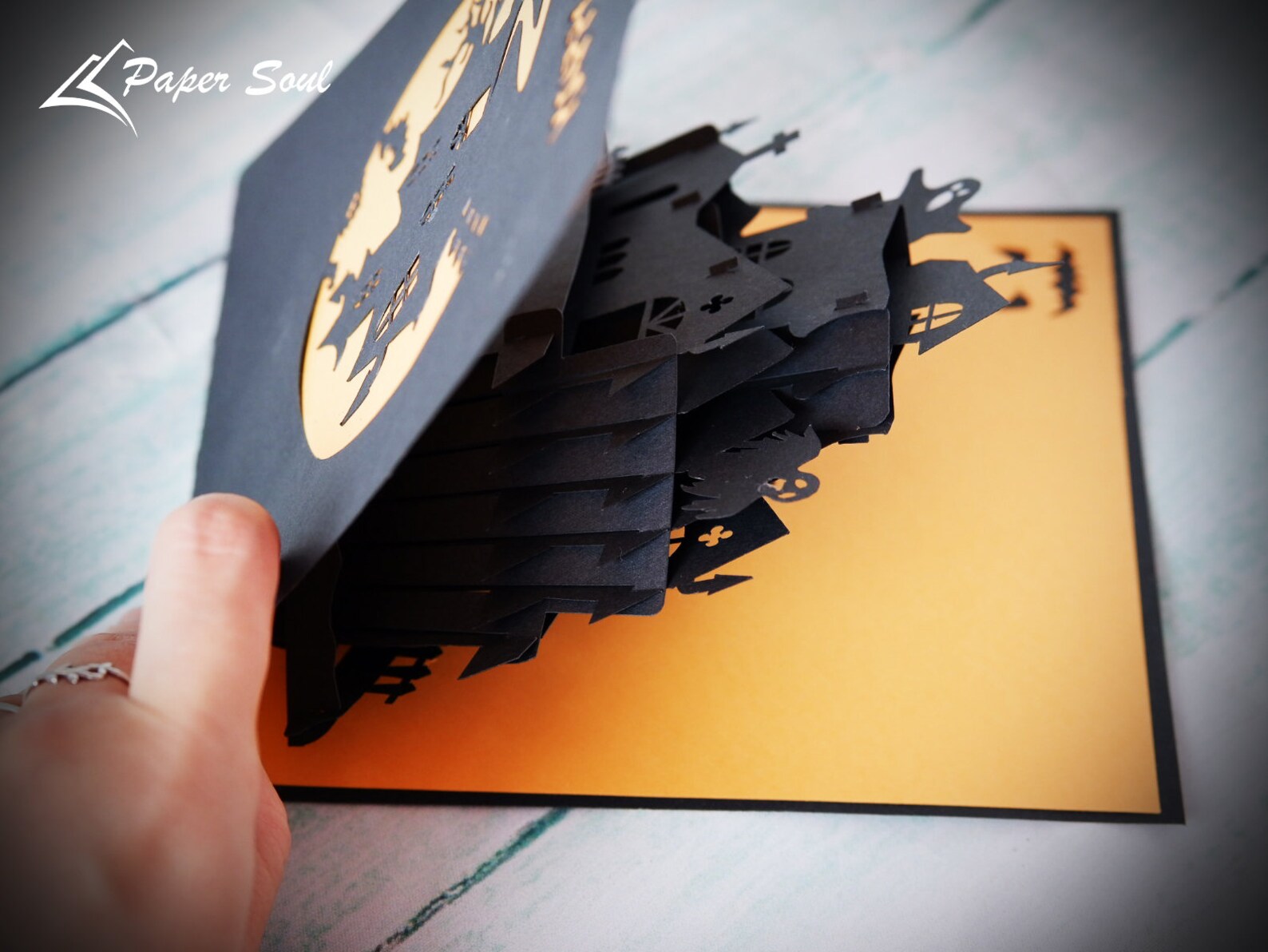 3D Halloween Svg: Haunted House Pop up Card Template Svg - Etsy