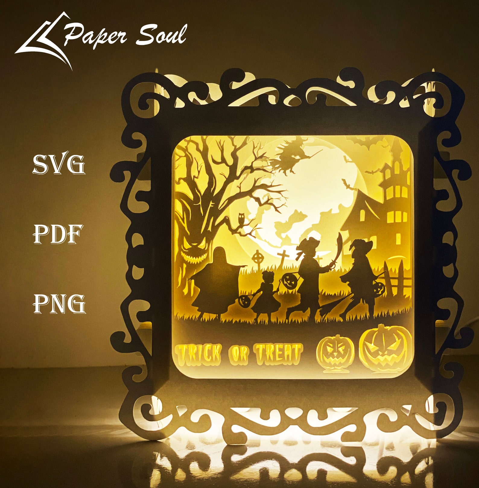 Halloween Shadow Box Svg File for Cricut Halloween Light Box - Etsy Canada