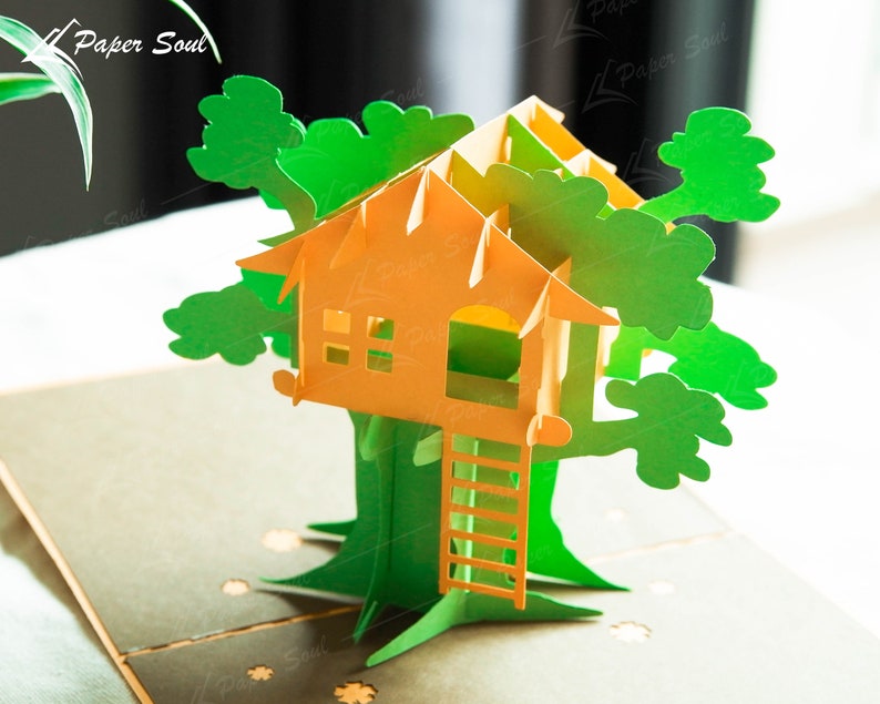 House on the Tree Pop-up Card Template | Tree Pop-up Card | Pop-up Card ...