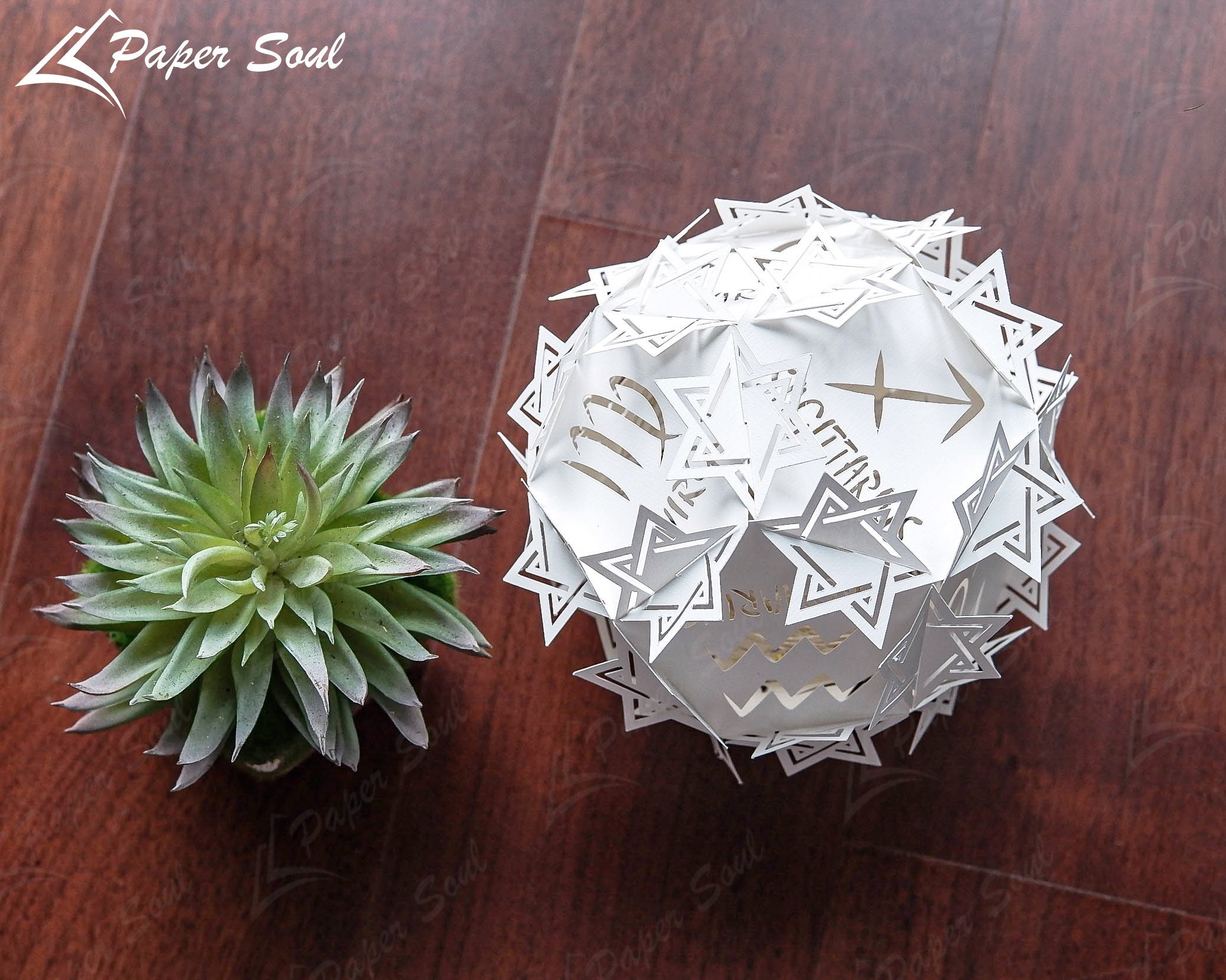 Aquarius Zodiac Paper Lantern Template | Astrology Gift DIY | Paper ...