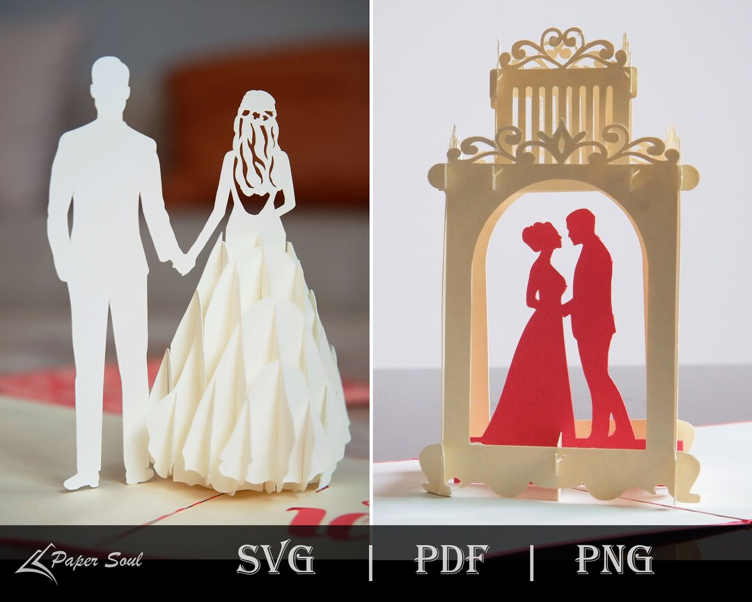 Pop up Wedding Cards DIY Set of 2 Wedding Pop-up Card - Etsy