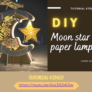 Moon Star Lighting Lamp Template | Diy Lamp With Paper, Moon Star Lamp ...