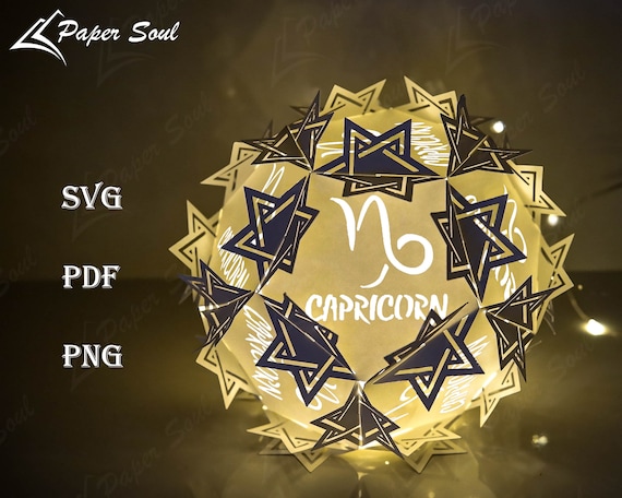 Capricorn Zodiac Paper Lantern Template Astrology Gift DIY - Etsy