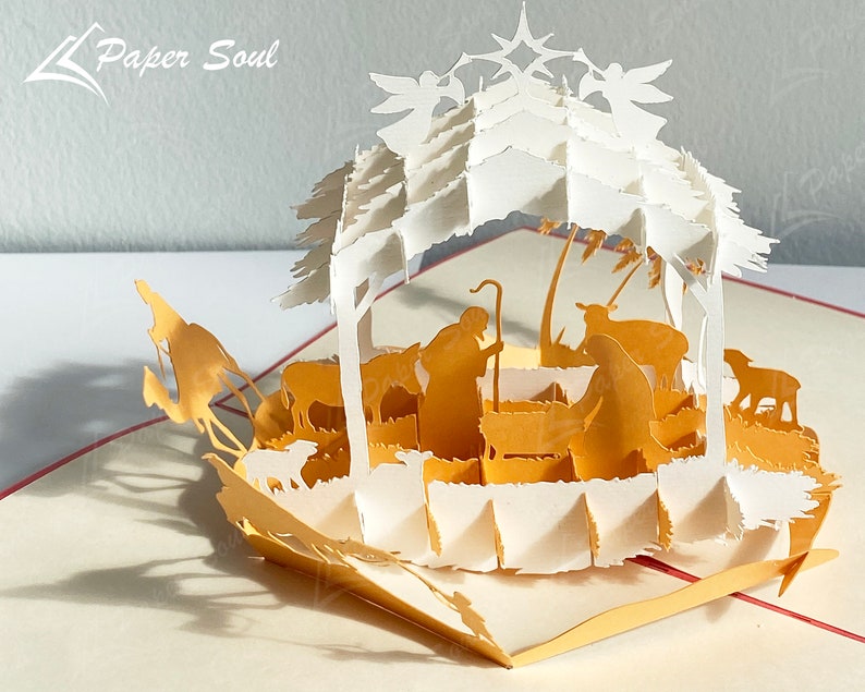Pop-up Nativity Card SVG | 3D Nativity Scene SVG | Pop-up Christmas ...