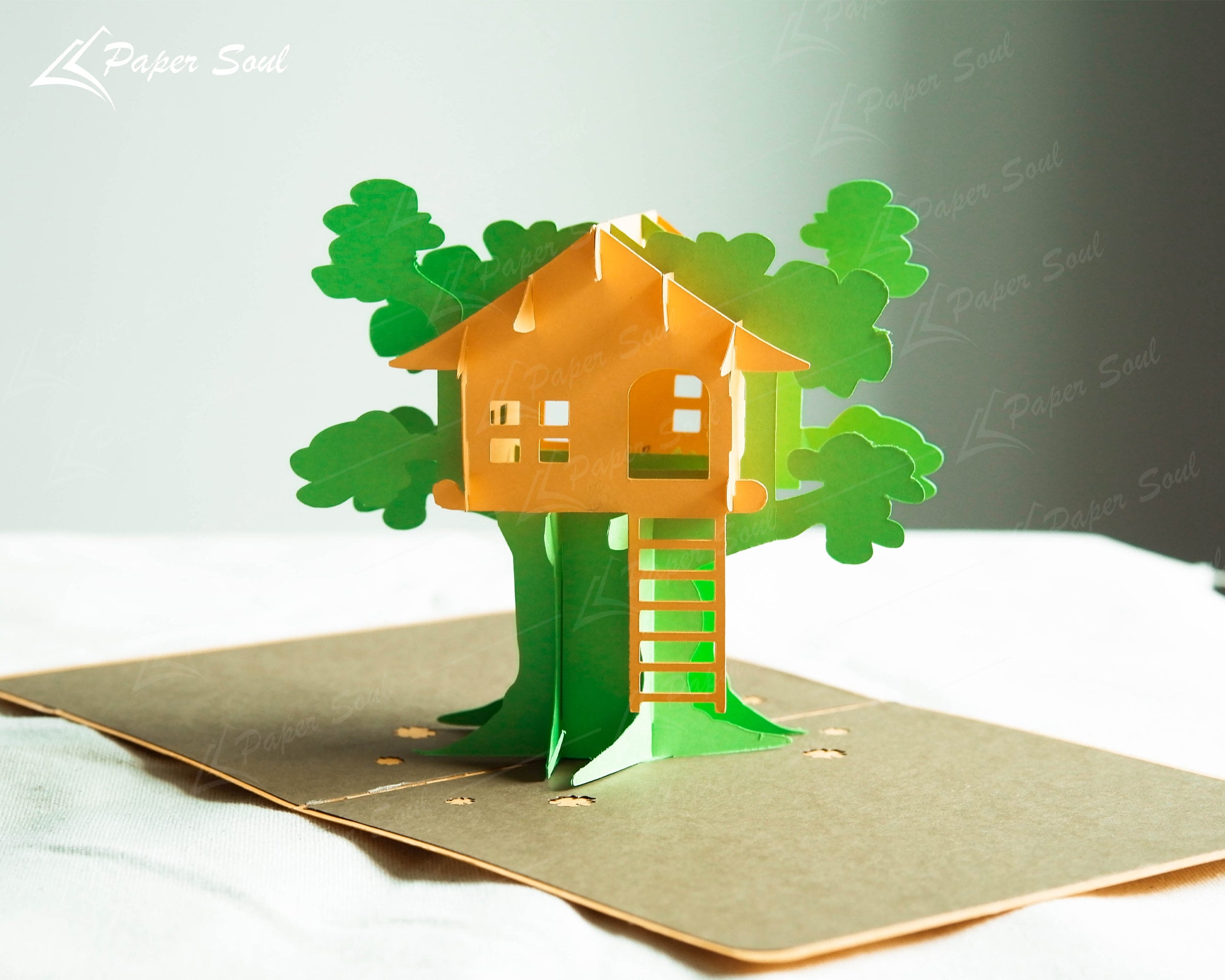 House on the Tree Pop-up Card Template | Tree Pop-up Card | Pop-up Card ...