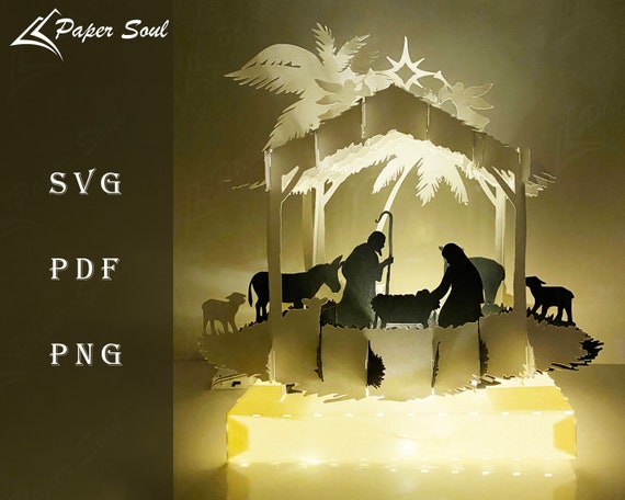 3d Nativity Scene SVG Nativity SVG Nativity Silhouette | Etsy Australia