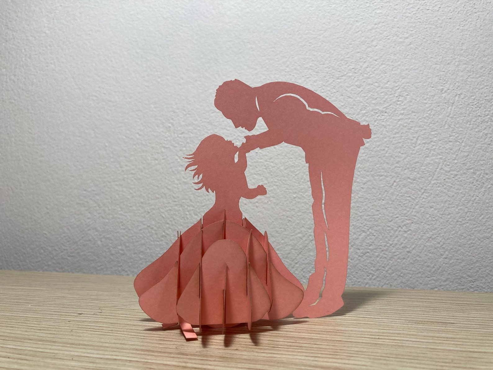 Father's Day Card SVG: Father and Daughter | 3D Father's Day Card, Girl ...