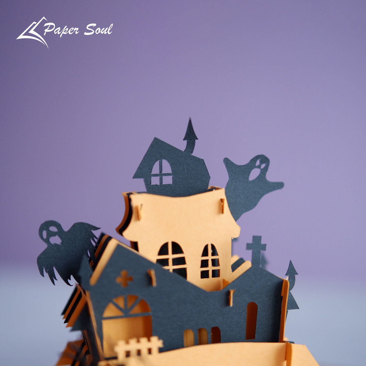 3D Halloween Svg: Haunted House Pop up Card Template Svg | Haunted ...