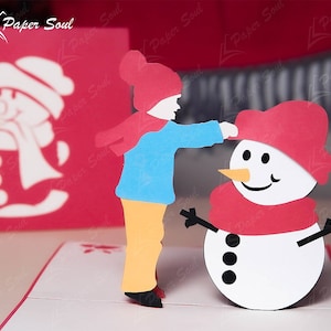 Snowman Pop-up Card Template | Snowman Card Svg | Winter Card Svg | 3D ...