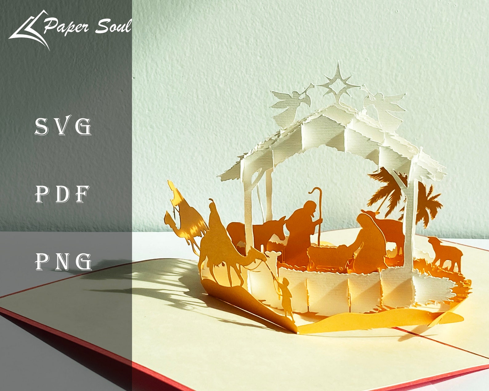 Pop-up Nativity Card SVG 3D Nativity Scene SVG Pop-up | Etsy
