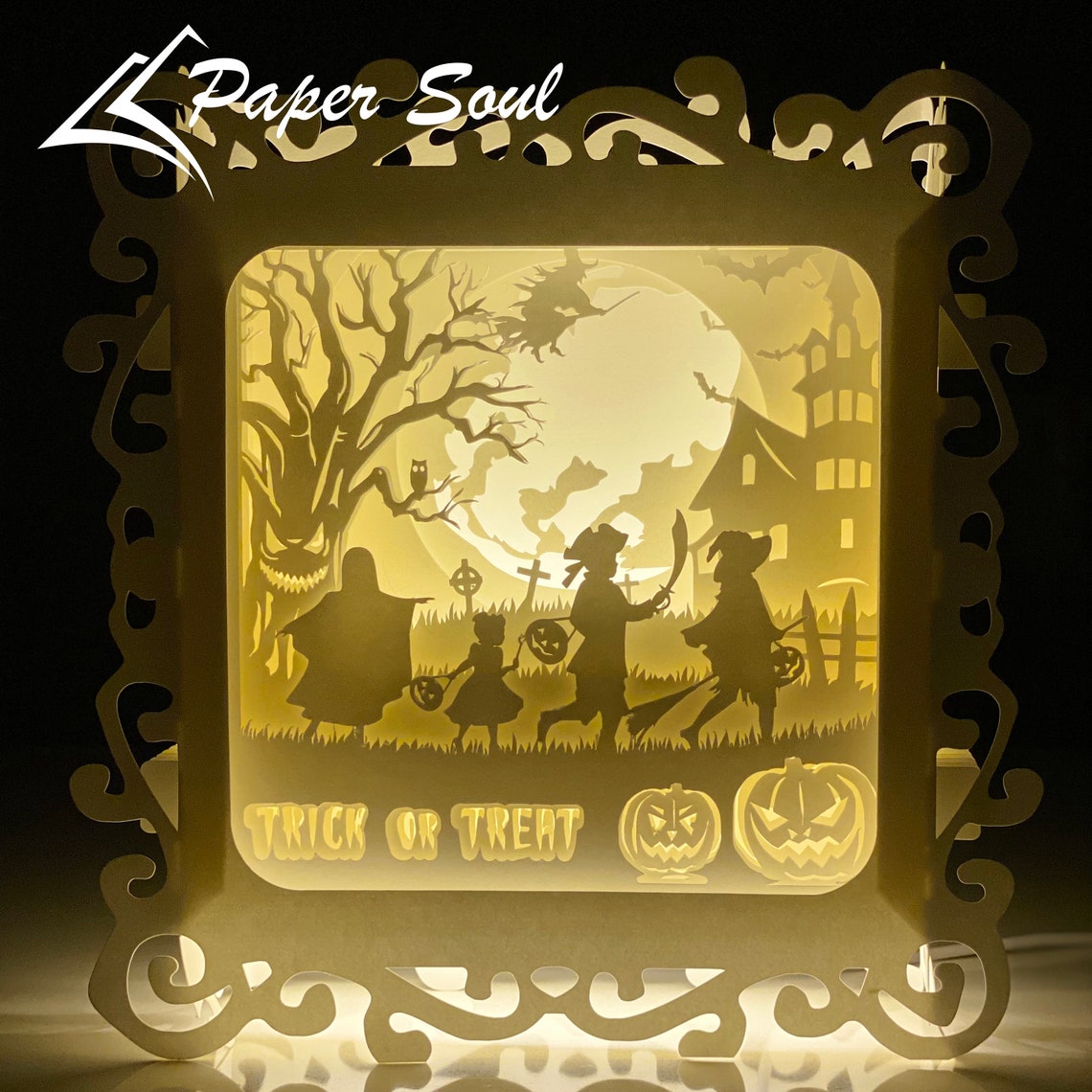 Halloween Shadow Box Svg File for Cricut Halloween Light Box | Etsy