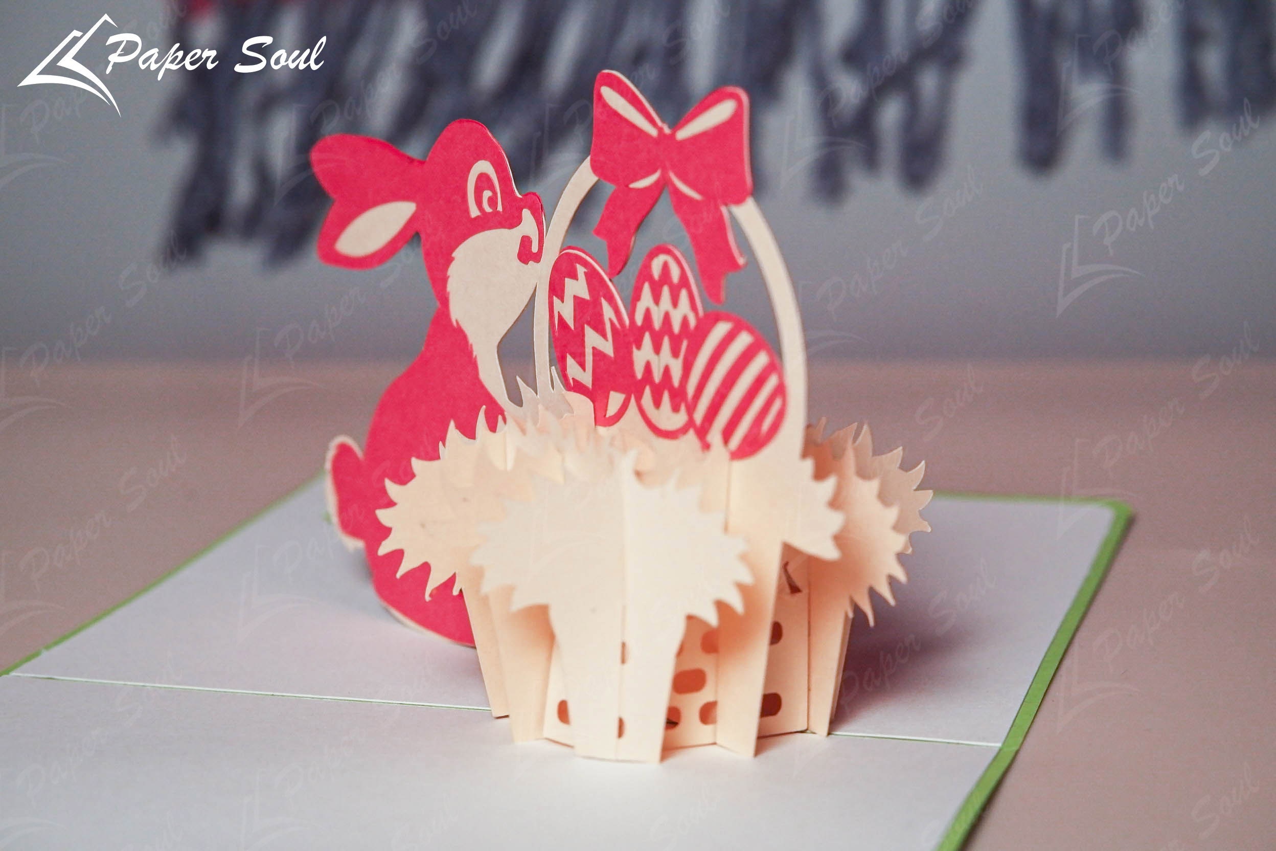 Easter Pop-up Card Template | Bunny With the Basket Pop-up Card ...