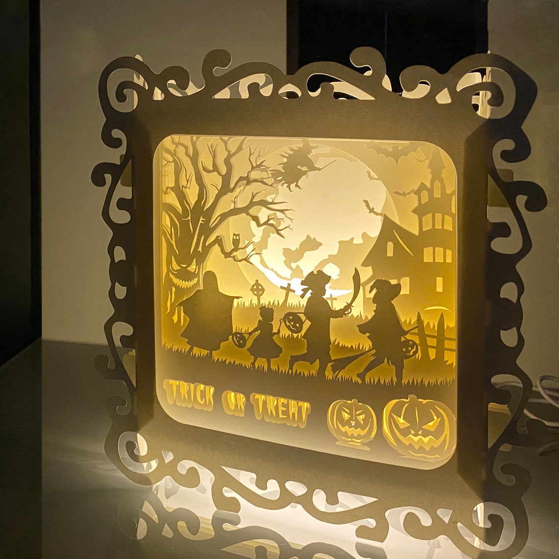 Halloween Shadow Box Svg File for Cricut Halloween Light Box | Etsy