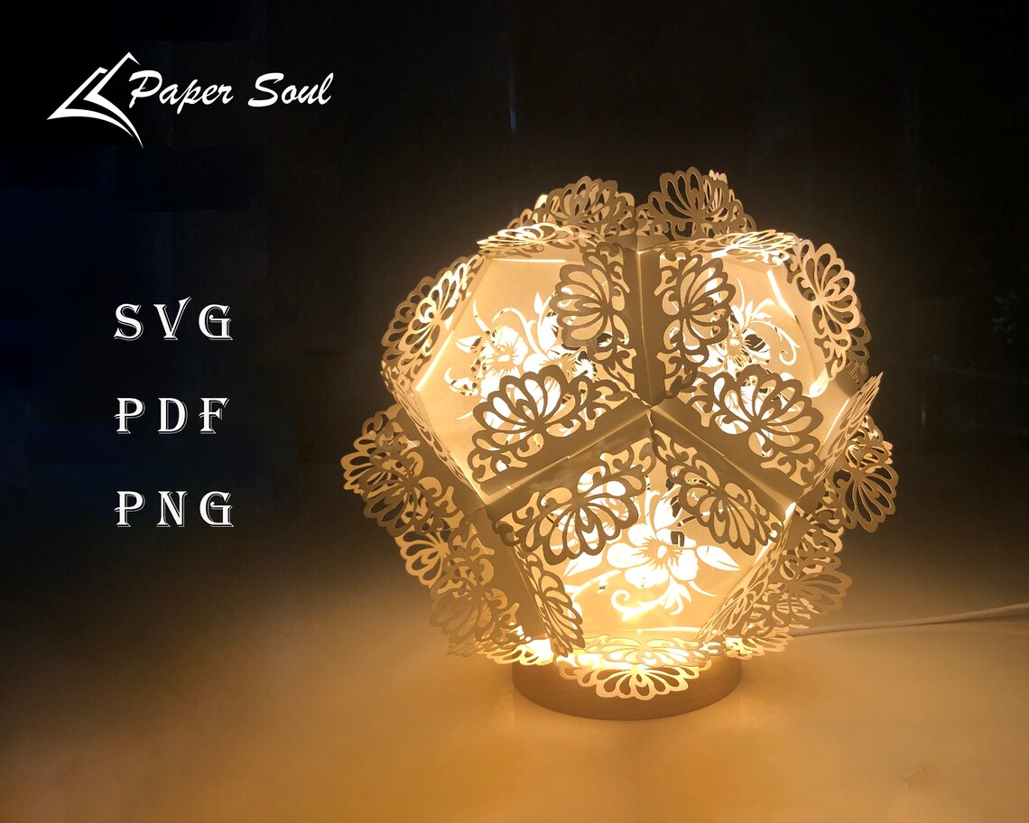 3D Paper Lantern SVG Paper Cut Diy Lantern Template SVG | Etsy