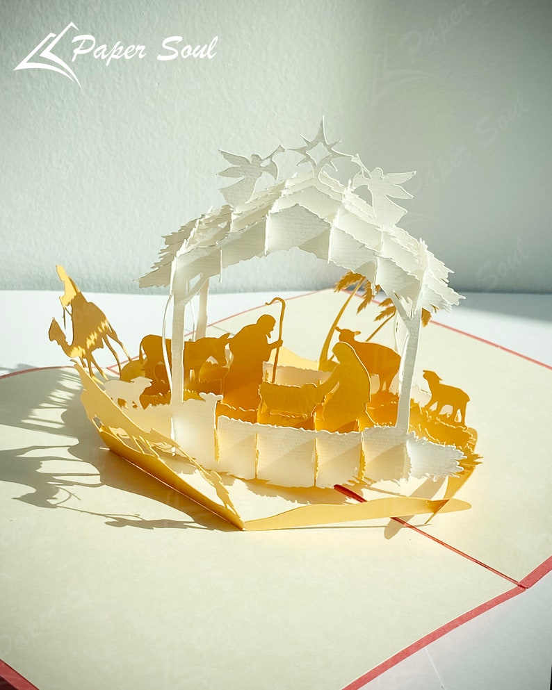 Pop-up Nativity Card SVG | 3D Nativity Scene SVG | Pop-up Christmas ...