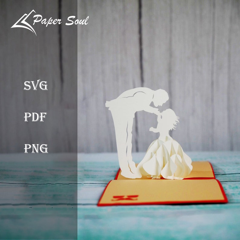 Father's Day Card SVG: Father and Daughter 3D - Etsy