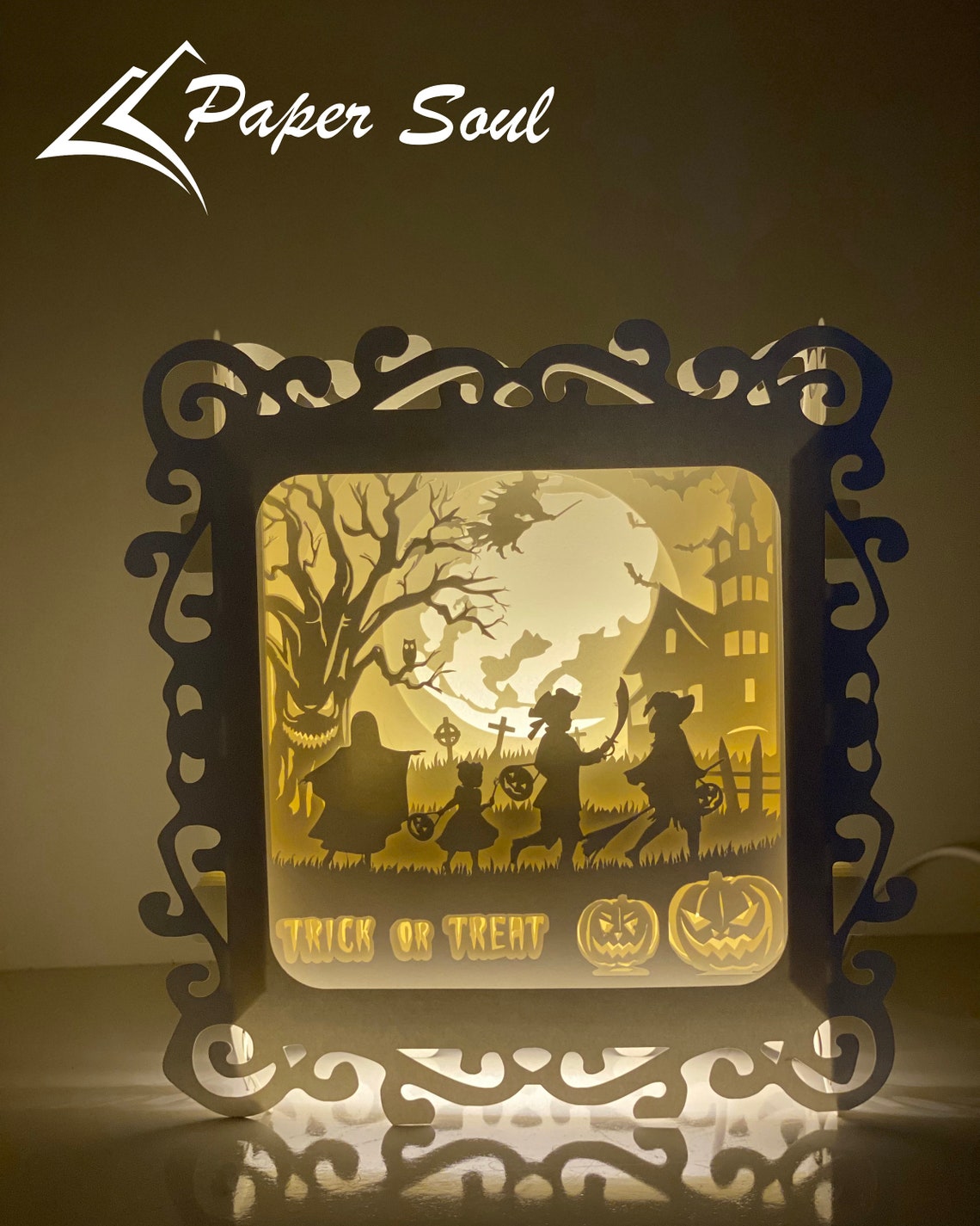 Halloween Shadow Box Svg File for Cricut Halloween Light Box | Etsy