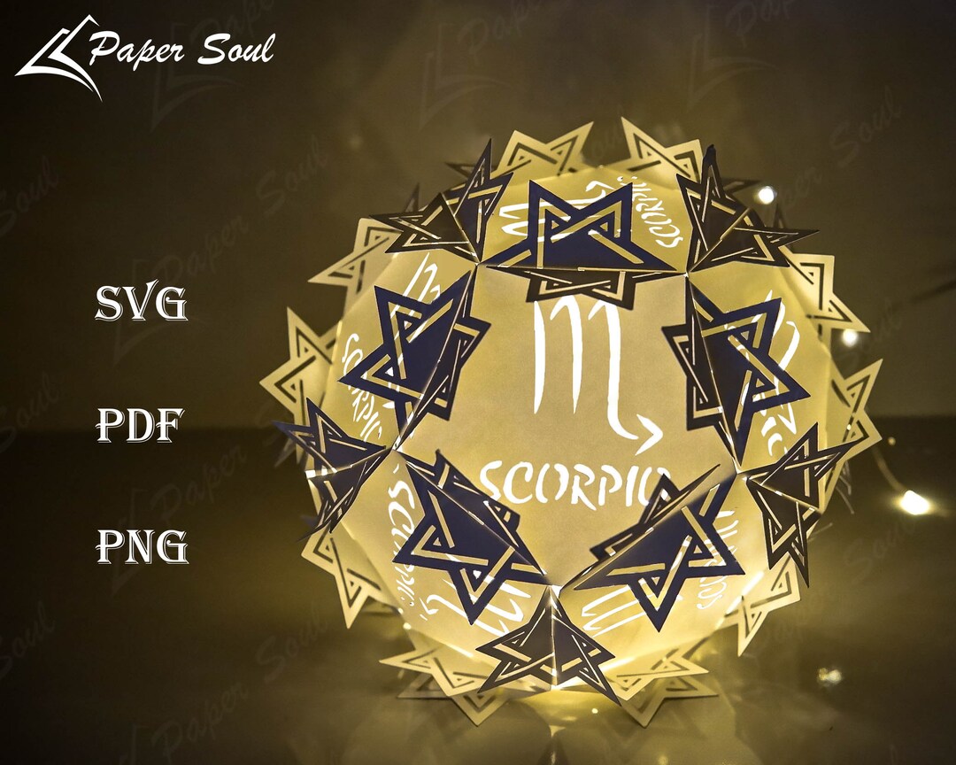 Scorpio Zodiac Paper Lantern Template | Astrology Gift DIY | Paper ...