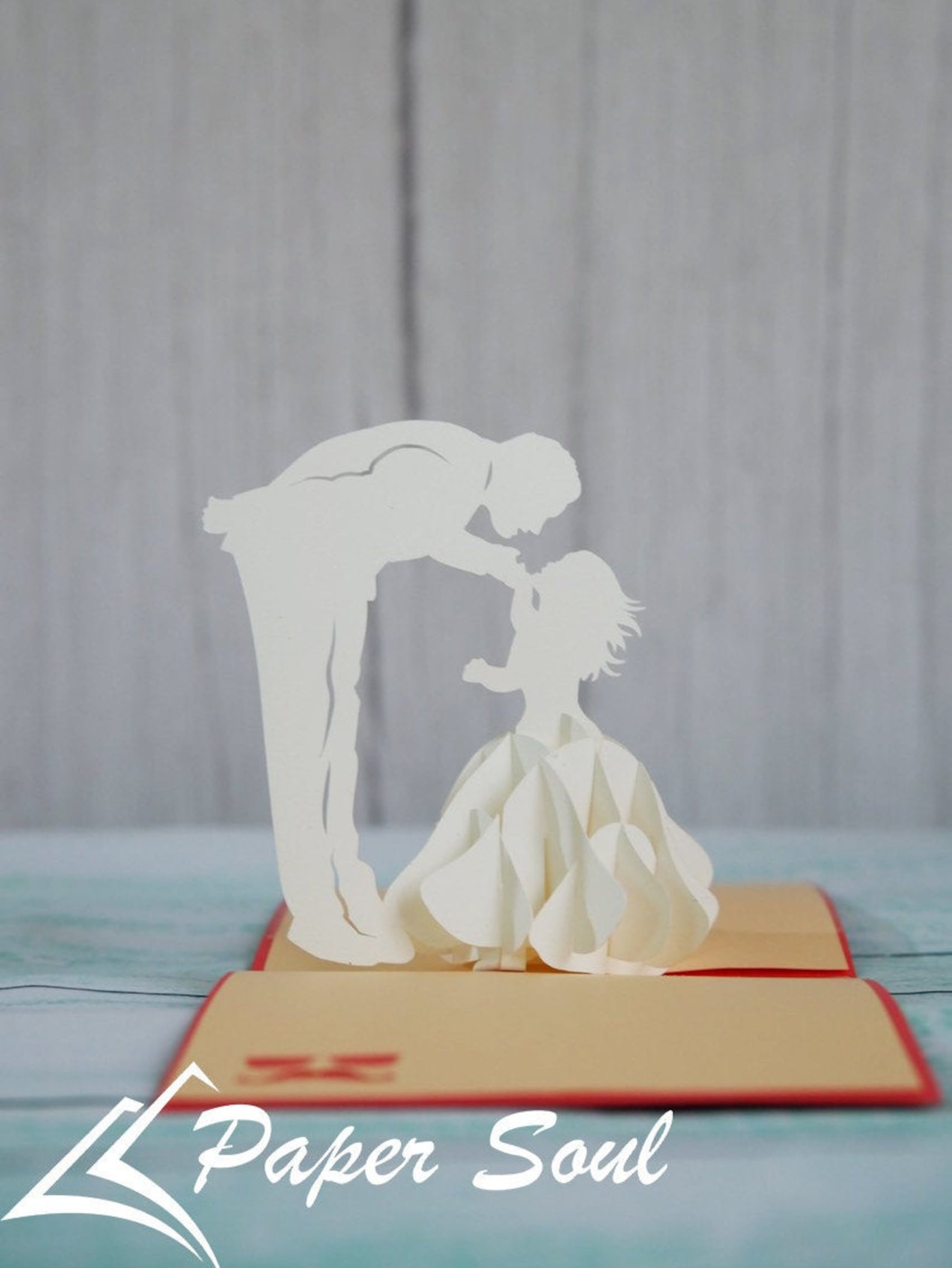 Father's Day Card SVG: Father and Daughter | 3D Father's Day Card, Girl ...