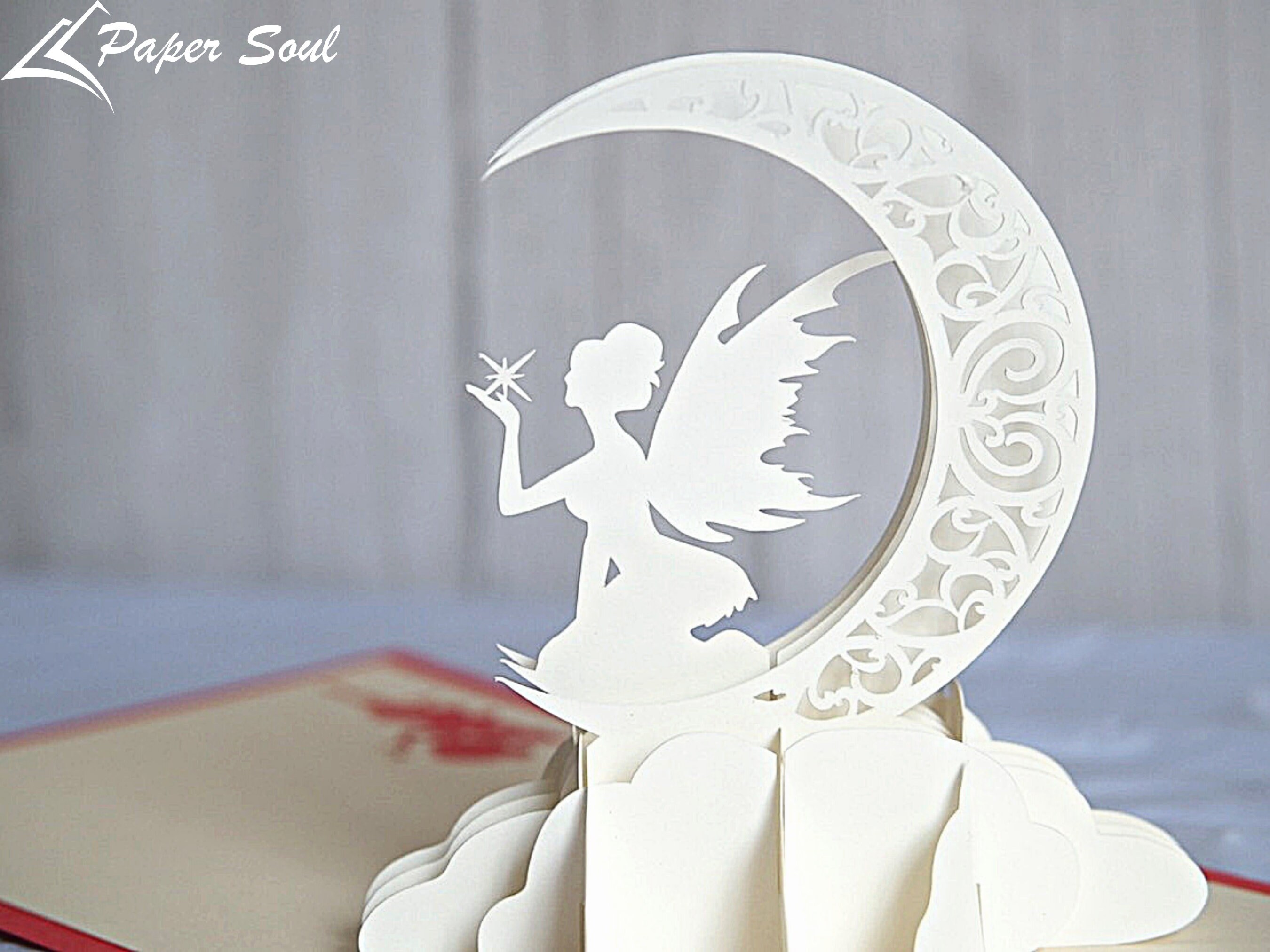 3D Fairy Moon Svg Set of 2 Items: Fairy Moon Pop up Card - Etsy