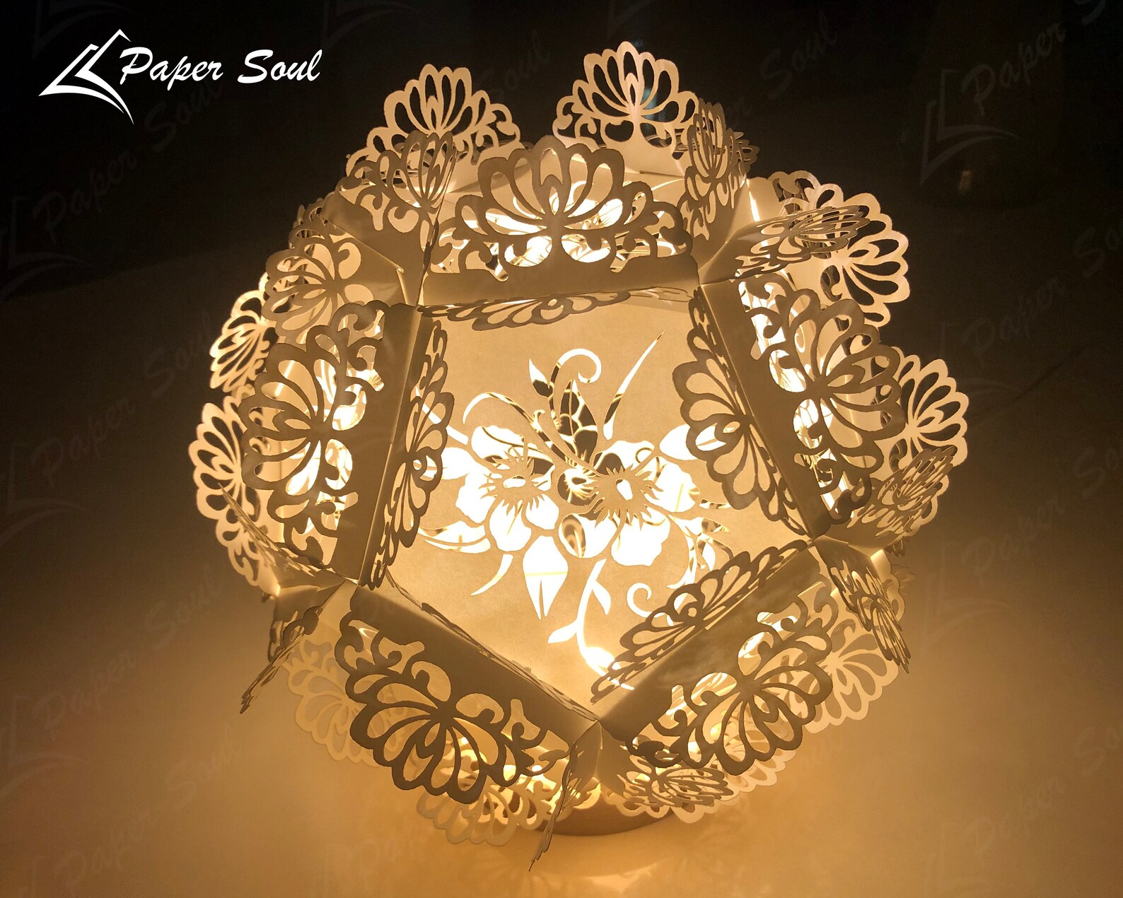 3D Paper Lantern SVG, Paper Cut Diy Lantern Template, SVG Files for ...