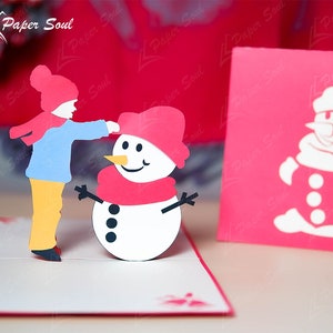 Snowman Pop-up Card Template | Snowman Card Svg | Winter Card Svg | 3D ...
