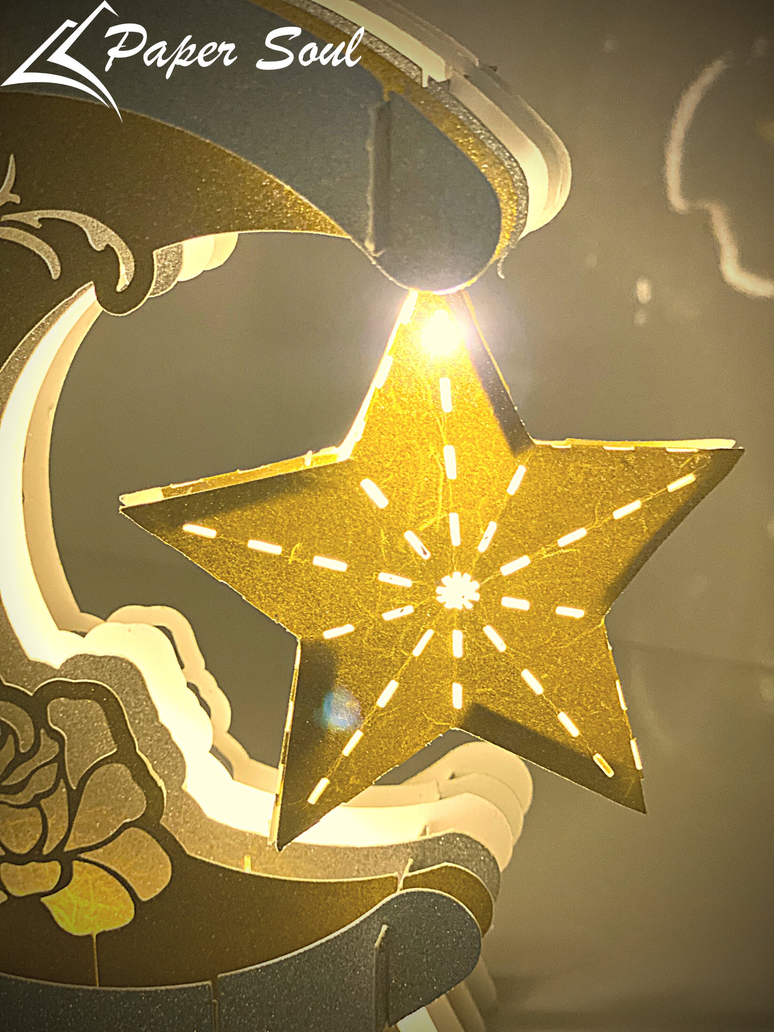 Moon Star Lighting Lamp Template | Diy Lamp With Paper, Moon Star Lamp ...