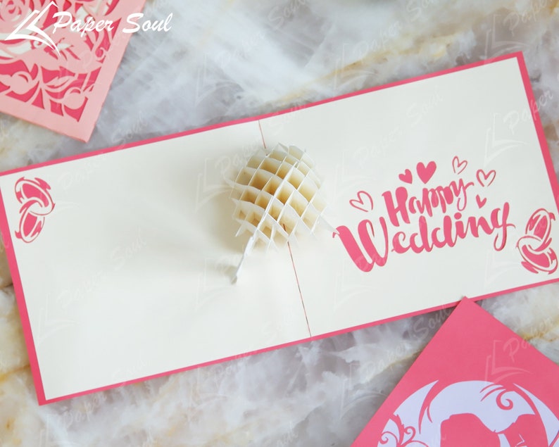 Pop up Wedding Cards DIY Set of 2 Wedding Pop-up Card - Etsy Australia