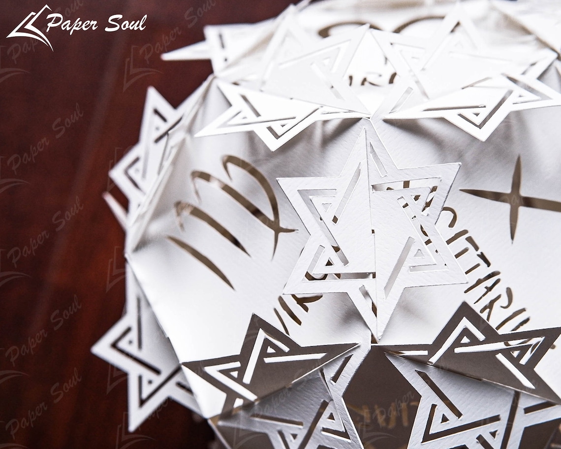 Aquarius Zodiac Paper Lantern Template | Astrology Gift DIY | Paper ...