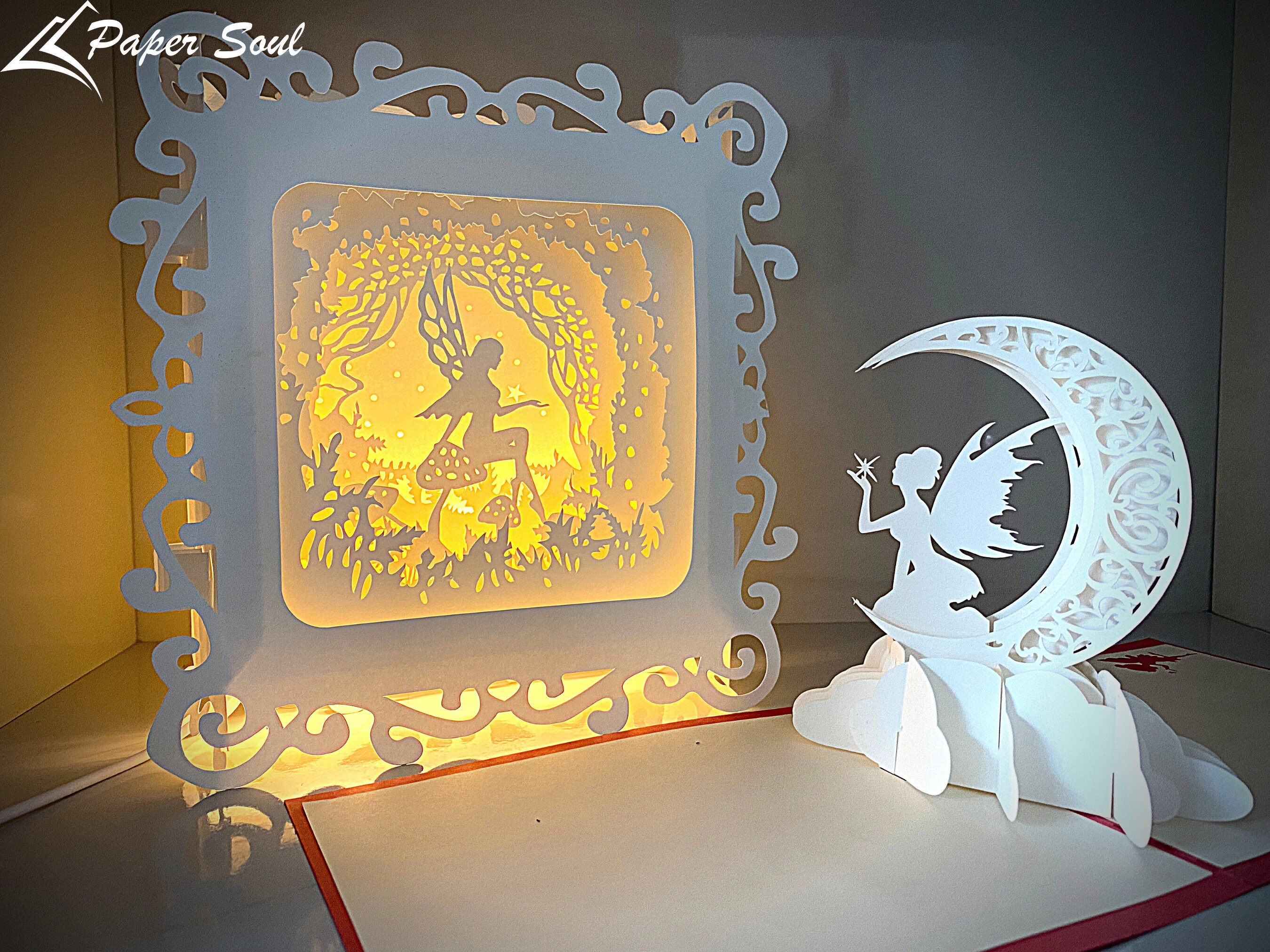3D Fairy Moon Svg Set of 2 Items: Fairy Moon Pop up Card - Etsy
