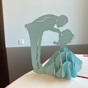 Father's Day Card SVG: Father and Daughter | 3D Father's Day Card, Girl ...