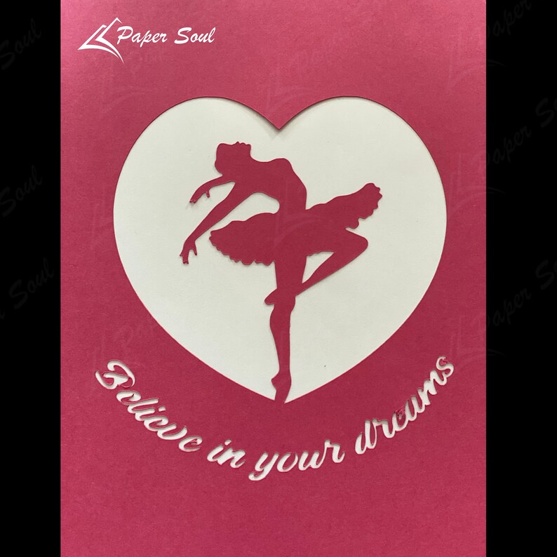Ballerina Pop up Card Template Ballerina Birthday Card - Etsy
