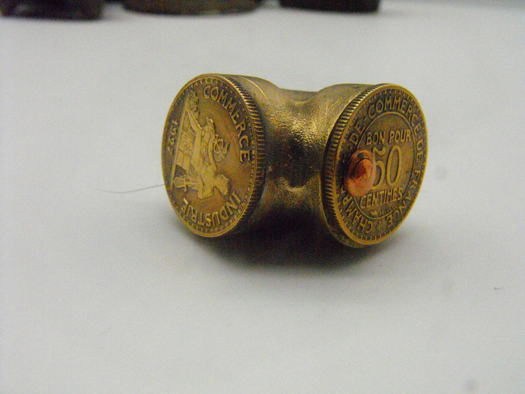 Trench Art Style 1927 French 50 Centimes Upcycled Brass Pill or Stash ...