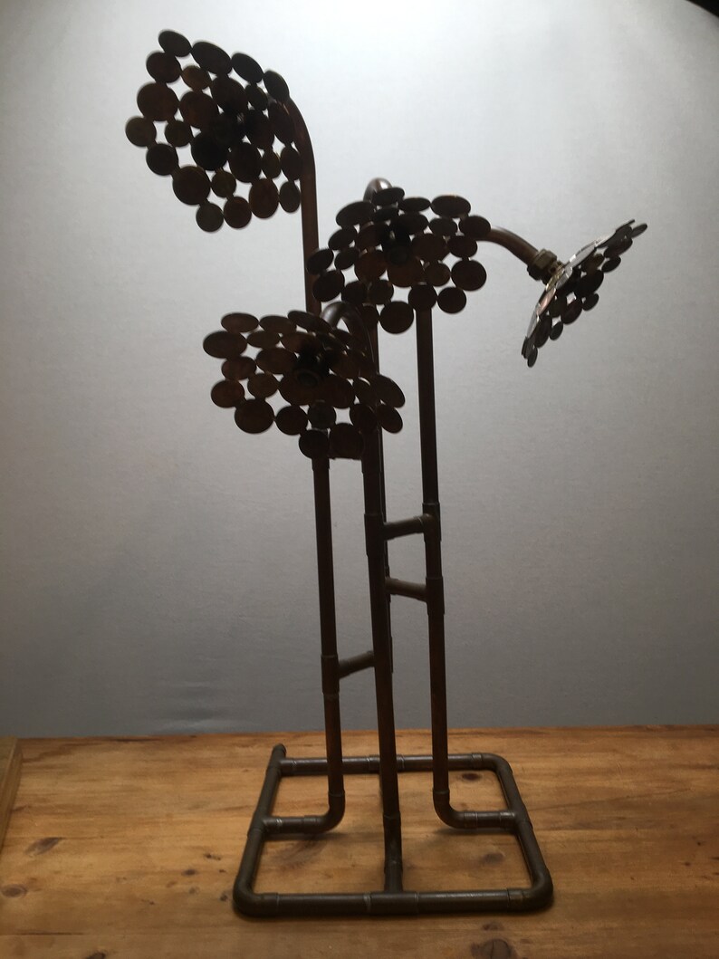 Upcycled Old Coin and Copper Plumbing 12 Volt Lumiere/lamp - Etsy