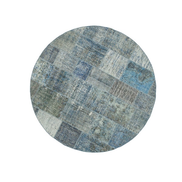 Blue Round Rug - Etsy