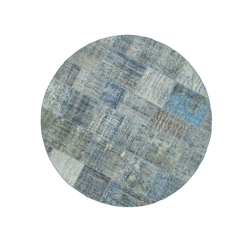 Blue Round Rug - Etsy