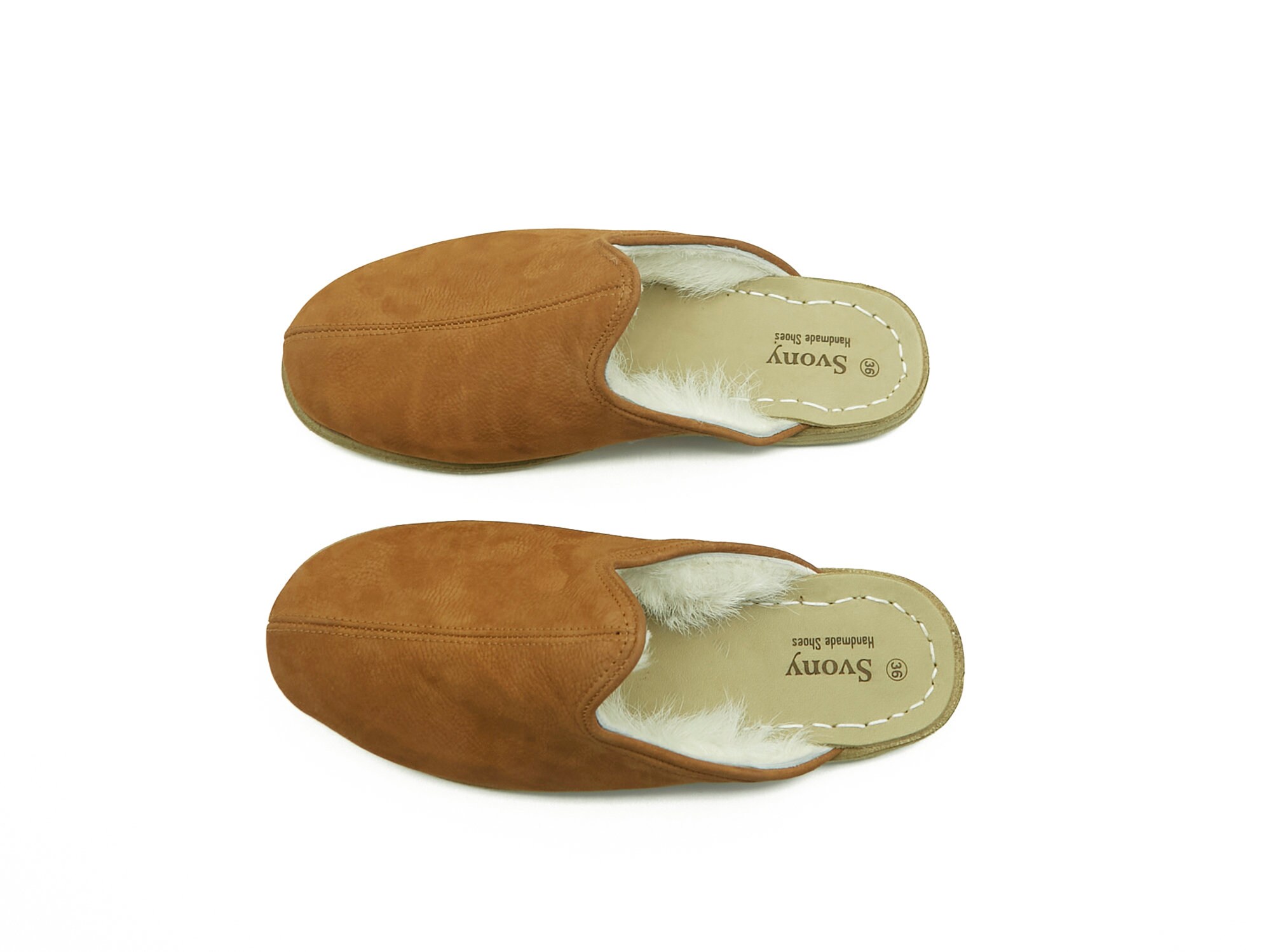 Shearling Women Tan Color Slipper Leather Slipper Handmade - Etsy