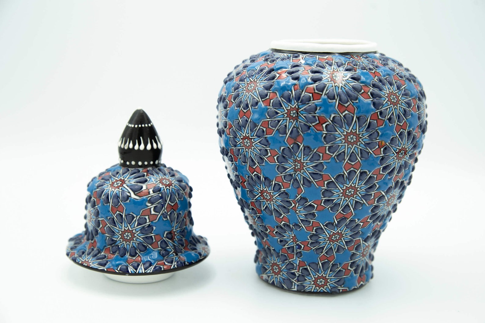 10'' Handmade Decorative Ceramic Jar Ceramic Blue | Etsy