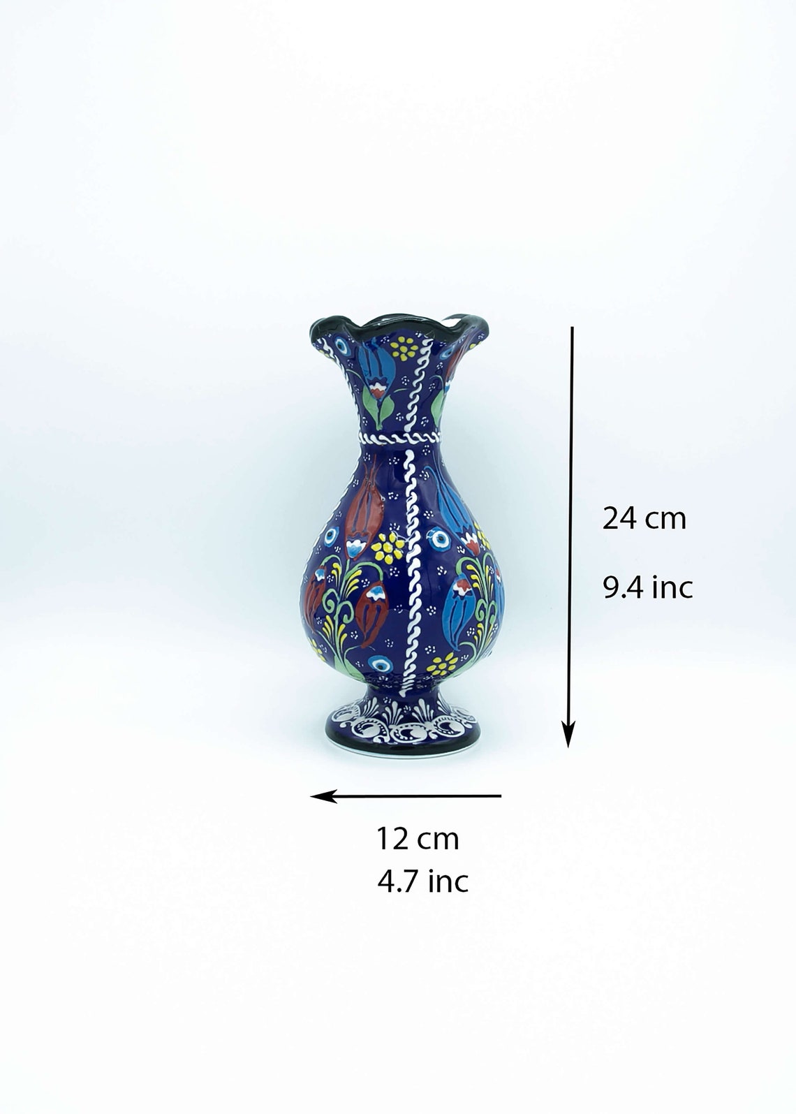 Handmade Turkish Ceramic Vase Decorative Blue Ceramic Craft | Etsy