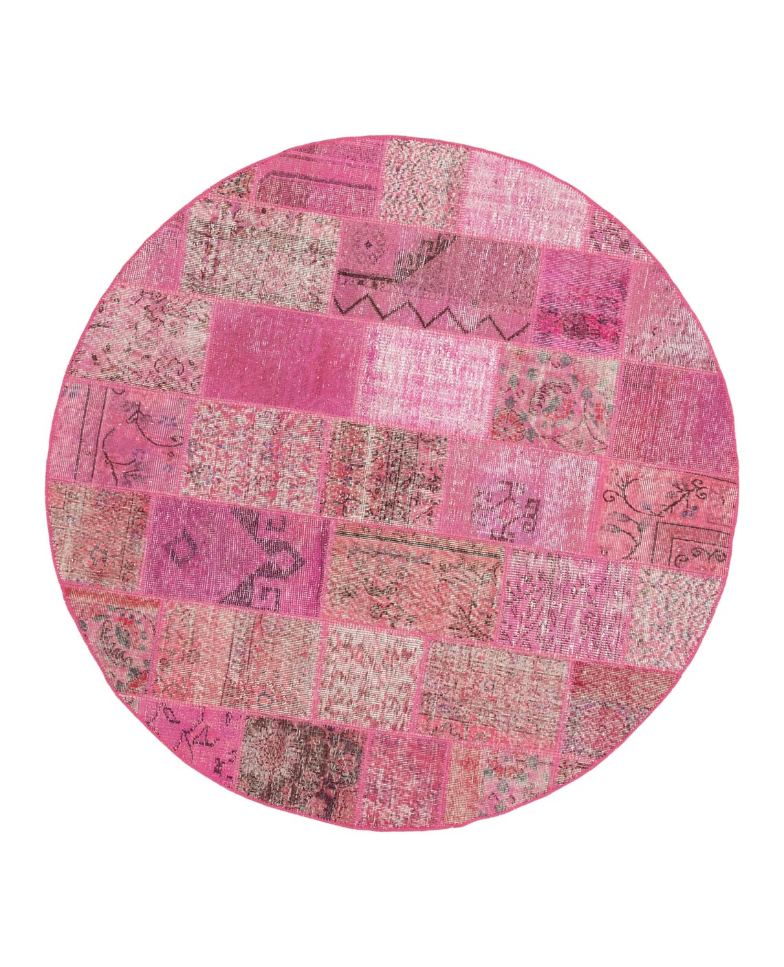 6' 6'' Ft Handmade Pink Round Area Rug Turkish - Etsy