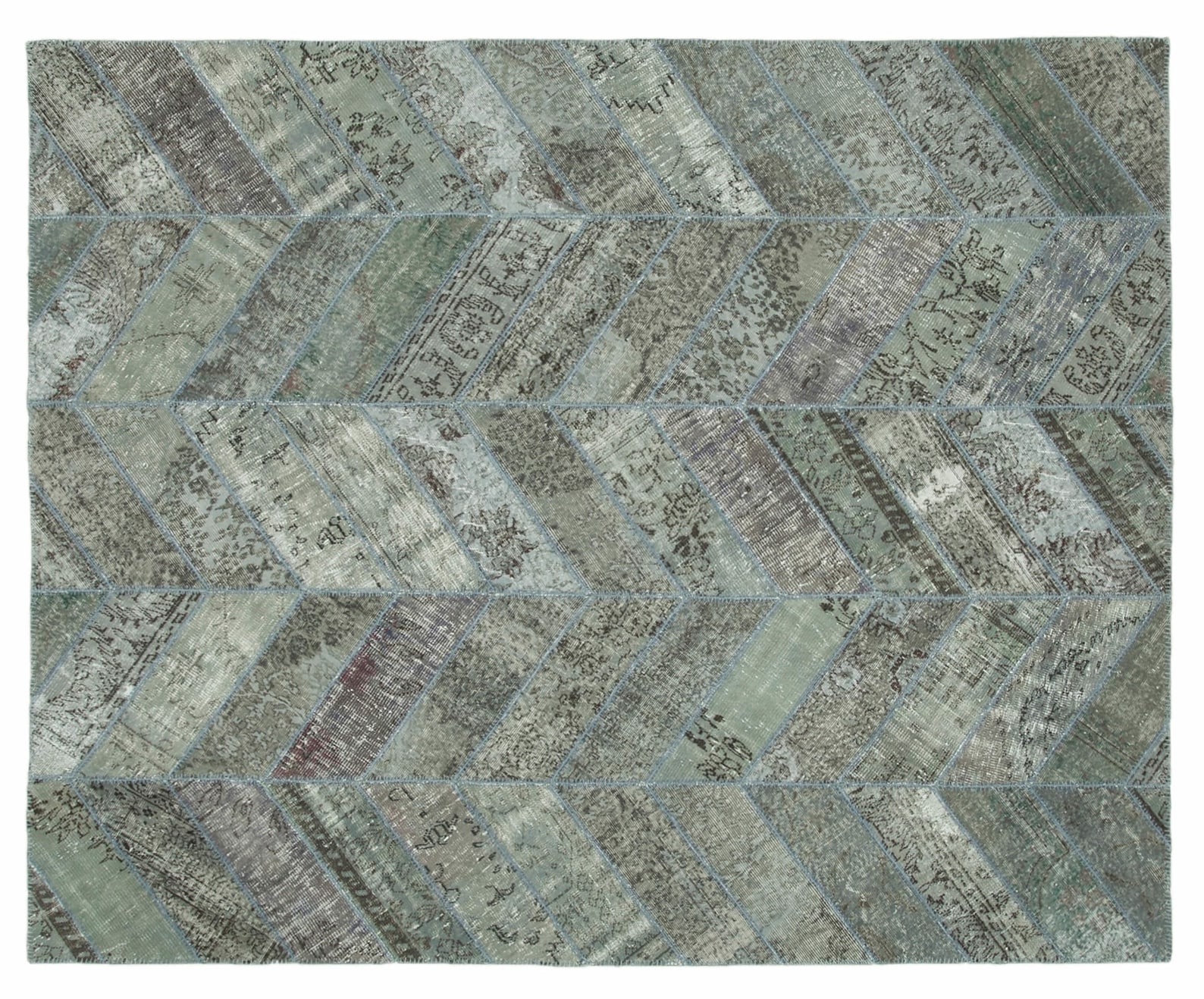 8x10 Gray Zigzag Handmade Patchwork Rug Anatolian Wool Area - Etsy