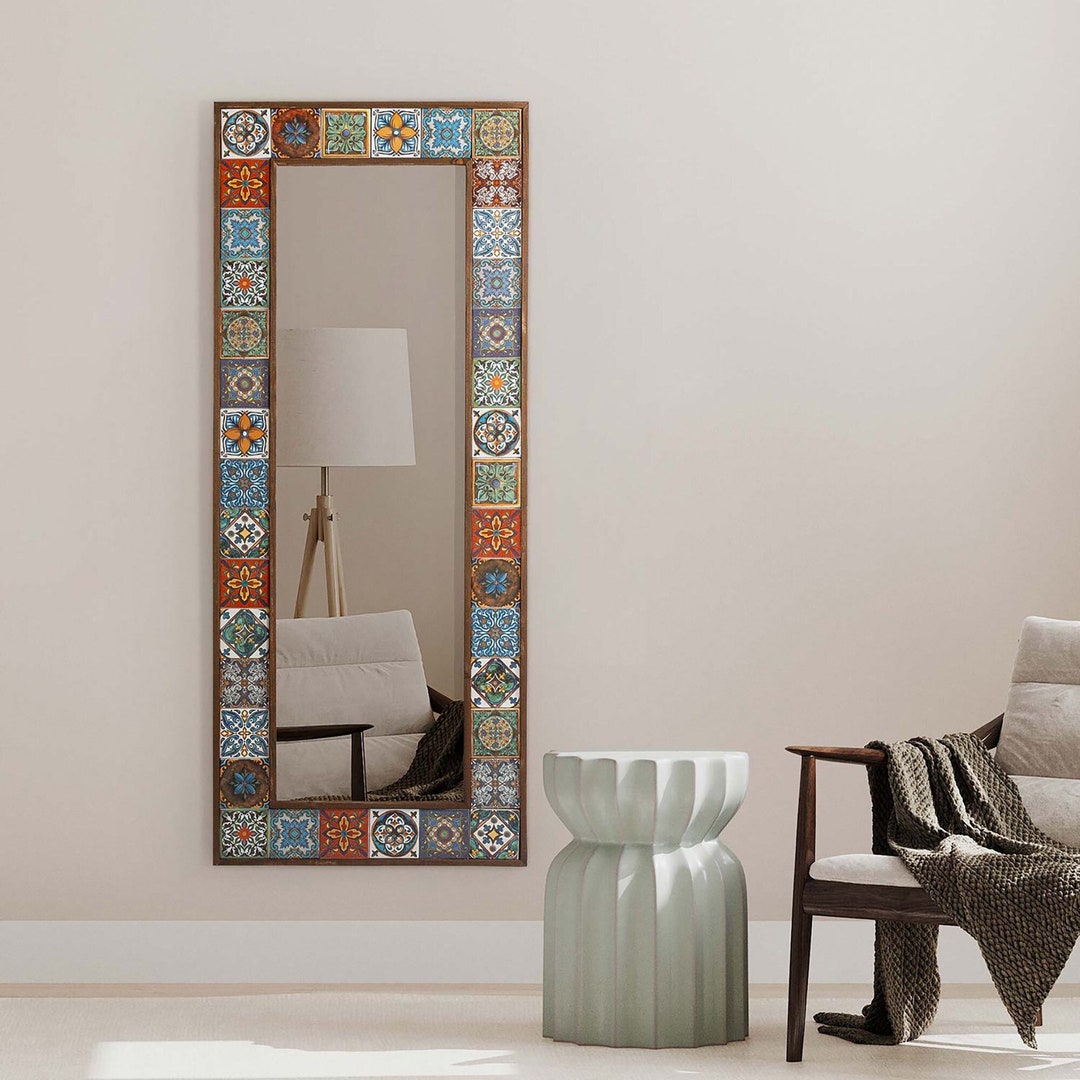 Handmade Tile Ceramic Mirror, Pier Glass Mirror, Handcrafted Mirror ...