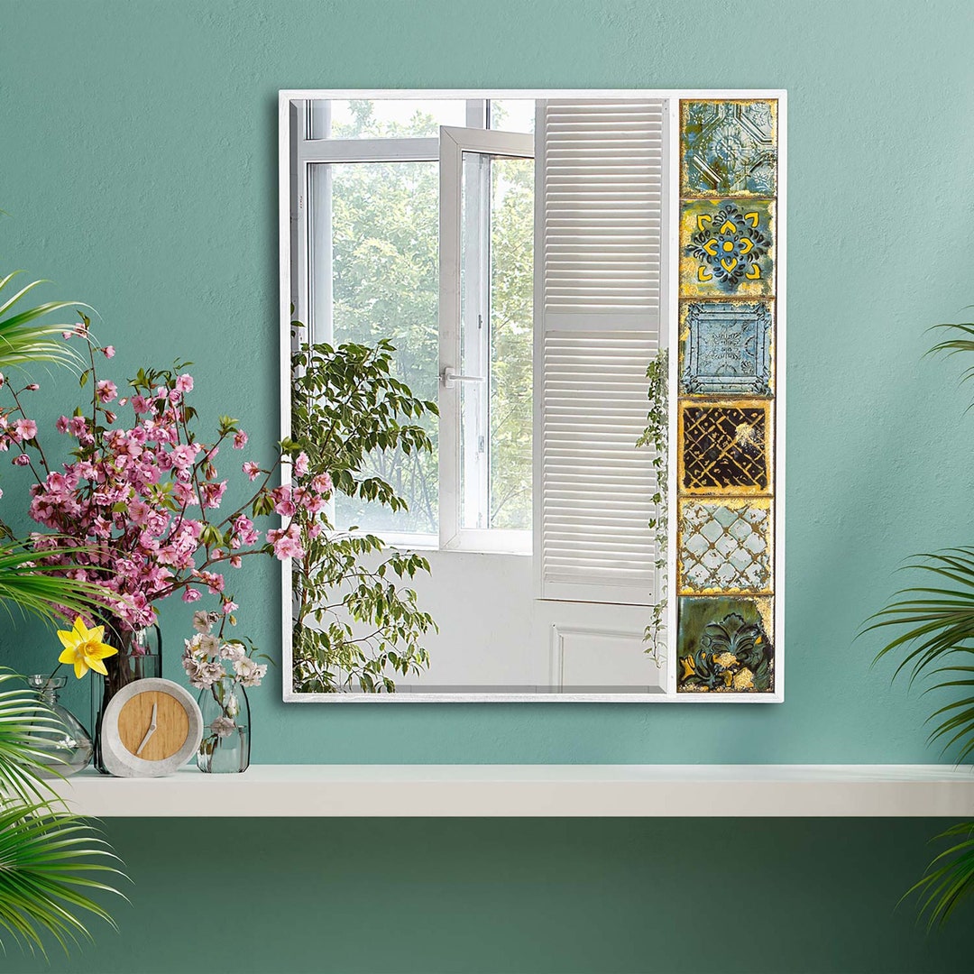 Decorative Mirror, Tile Ceramic Mirror, Home Decor Mirror, Bohemian ...