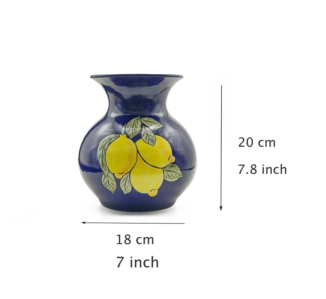 8 Inch Handmade Turkish Ceramic Vase, Decorative Pottery Vase ...