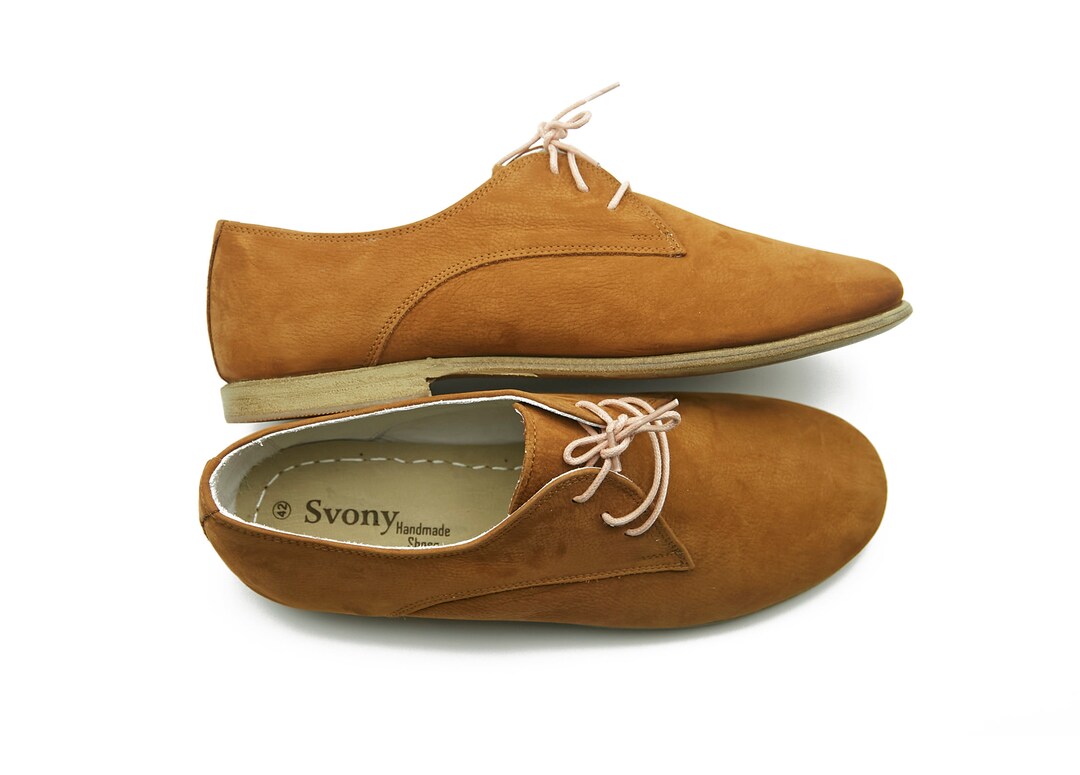 Tan Color Handmade Leather Women Shoes - Yemeni Lace up Shoes - Daily ...