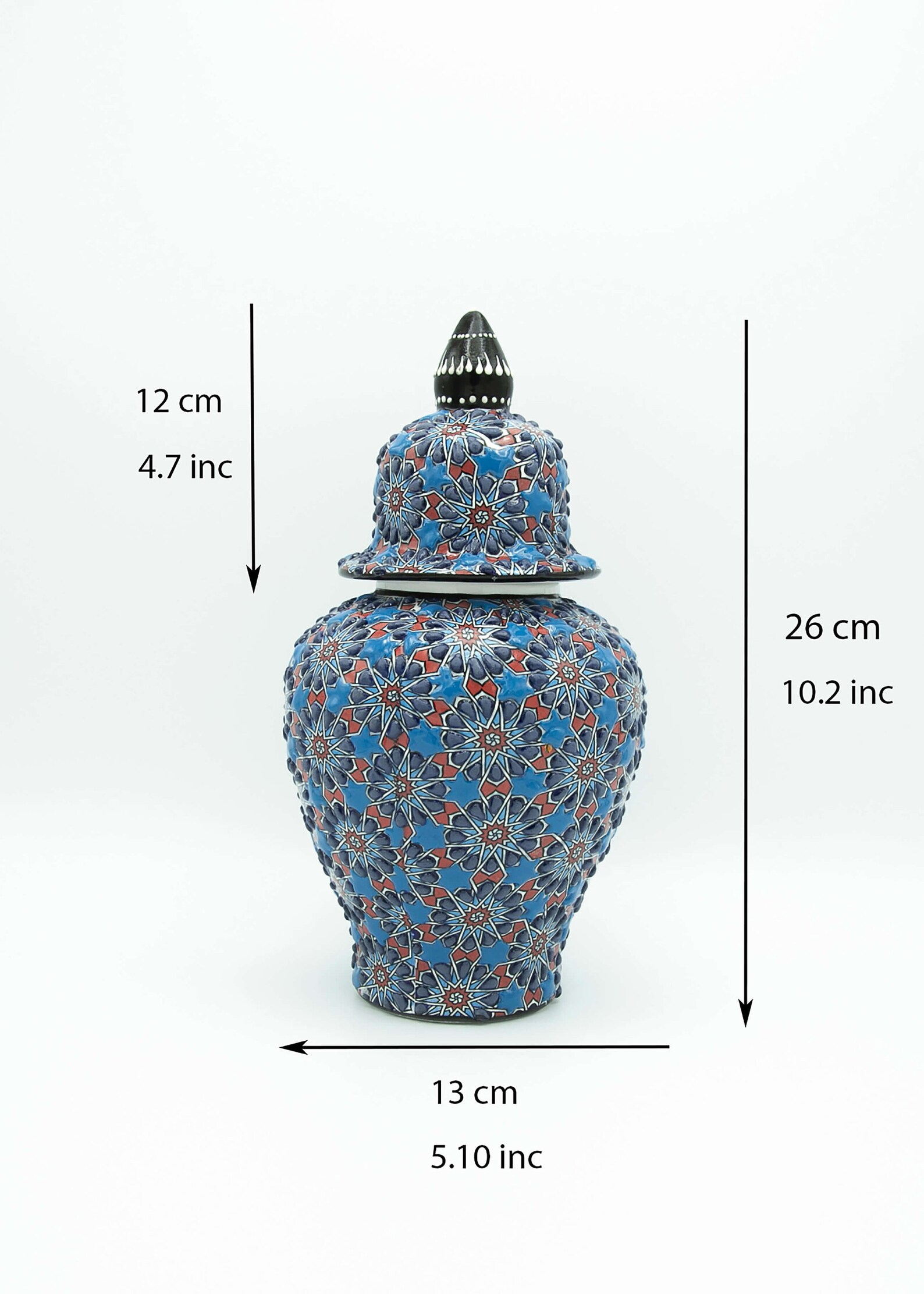 10'' Handmade Decorative Ceramic Jar Ceramic Blue | Etsy