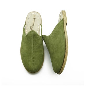 Green Leather Yemeni Slippers: Handmade Sheepskin Men's Shoes - Etsy