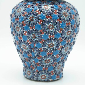 10'' Handmade Decorative Ceramic Jar, Ceramic Blue Vase, Lidded Jar ...